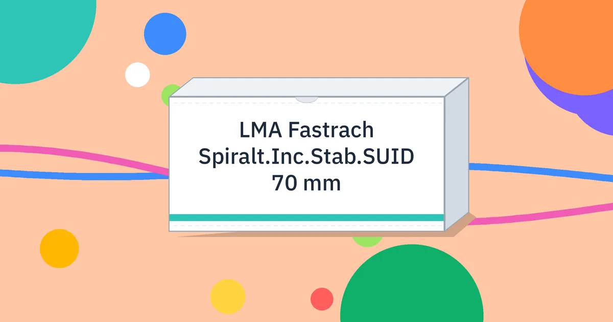 Symbolbild: Packung mit der Aufschrift LMA Fastrach Spiralt.Inc.Stab.SUID 70 mm (PZN 10849179) – Verfügbarkeit und Bezug in Apotheken in Frankfurt am Main
