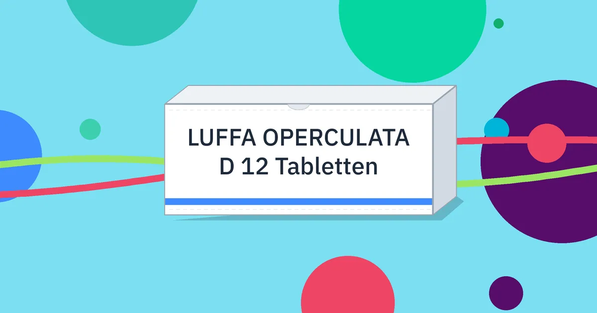 Symbolbild: Packung mit der Aufschrift LUFFA OPERCULATA D 12 Tabletten (PZN 02633212) – Verfügbarkeit und Bezug in Apotheken in Frankfurt am Main