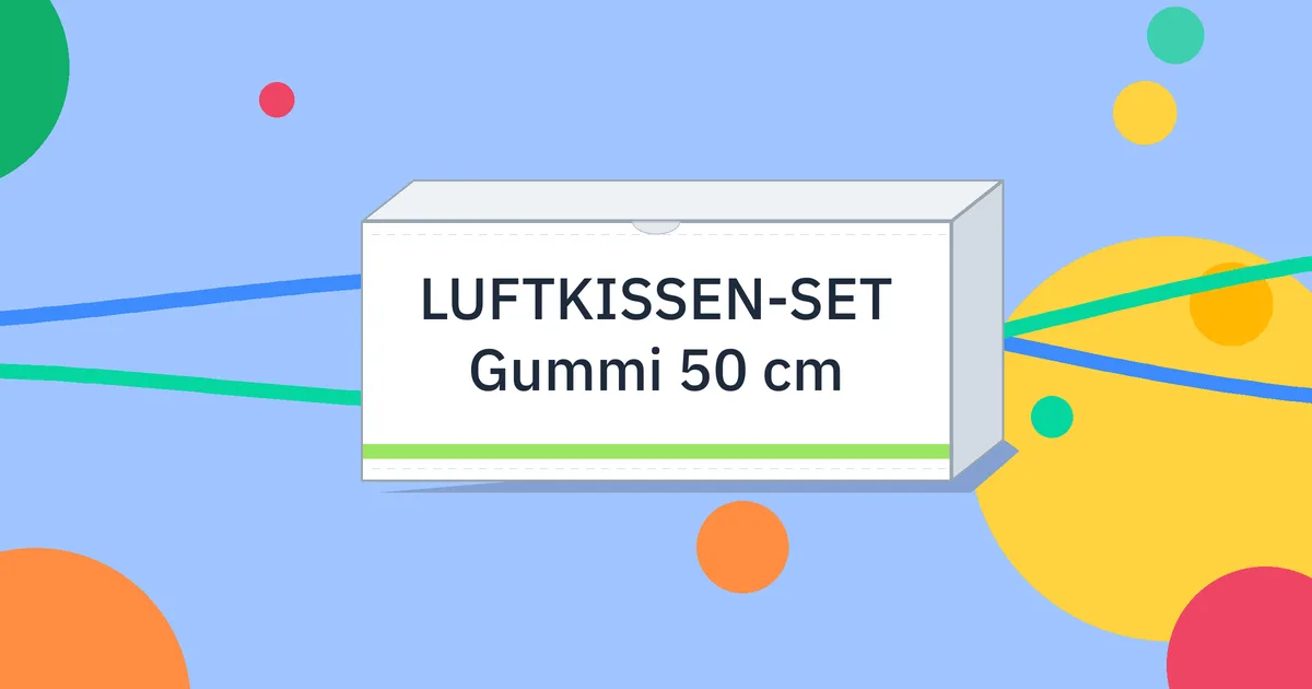 Symbolbild: Packung mit der Aufschrift LUFTKISSEN-SET Gummi 50 cm (PZN 02685479) – Verfügbarkeit und Bezug in Apotheken in Frankfurt am Main