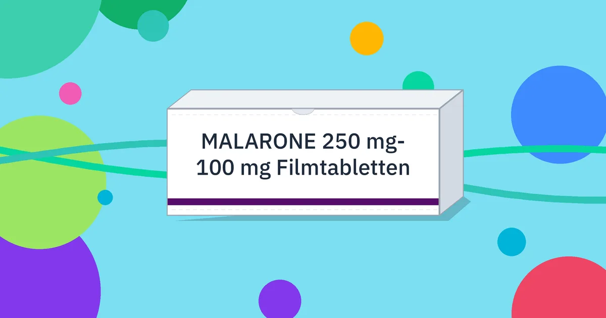 Symbolbild: Packung mit der Aufschrift MALARONE 250 mg-100 mg Filmtabletten (PZN 10914764) – Verfügbarkeit und Bezug in Apotheken in Frankfurt am Main