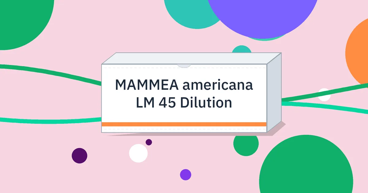 Symbolbild: Packung mit der Aufschrift MAMMEA americana LM 45 Dilution (PZN 13540583) – Verfügbarkeit und Bezug in Apotheken in Frankfurt am Main