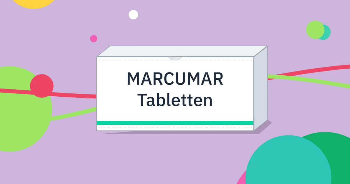 Symbolbild: Packung mit der Aufschrift MARCUMAR Tabletten (PZN 07768170) – Verfügbarkeit und Bezug in Apotheken in Frankfurt am Main
