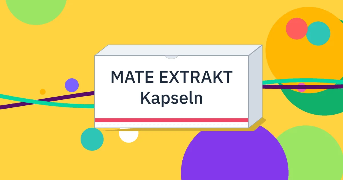 Symbolbild: Packung mit der Aufschrift MATE EXTRAKT Kapseln (PZN 05526273) – Verfügbarkeit und Bezug in Apotheken in Frankfurt am Main