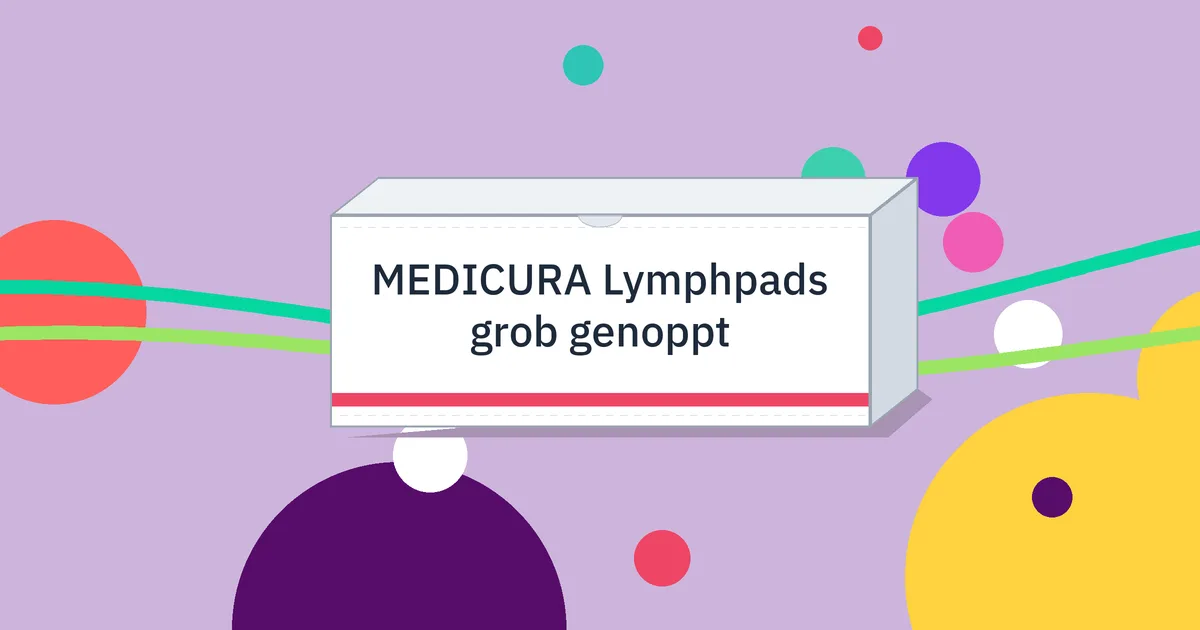 Symbolbild: Packung mit der Aufschrift MEDICURA Lymphpads grob genoppt (PZN 08620877) – Verfügbarkeit und Bezug in Apotheken in Frankfurt am Main
