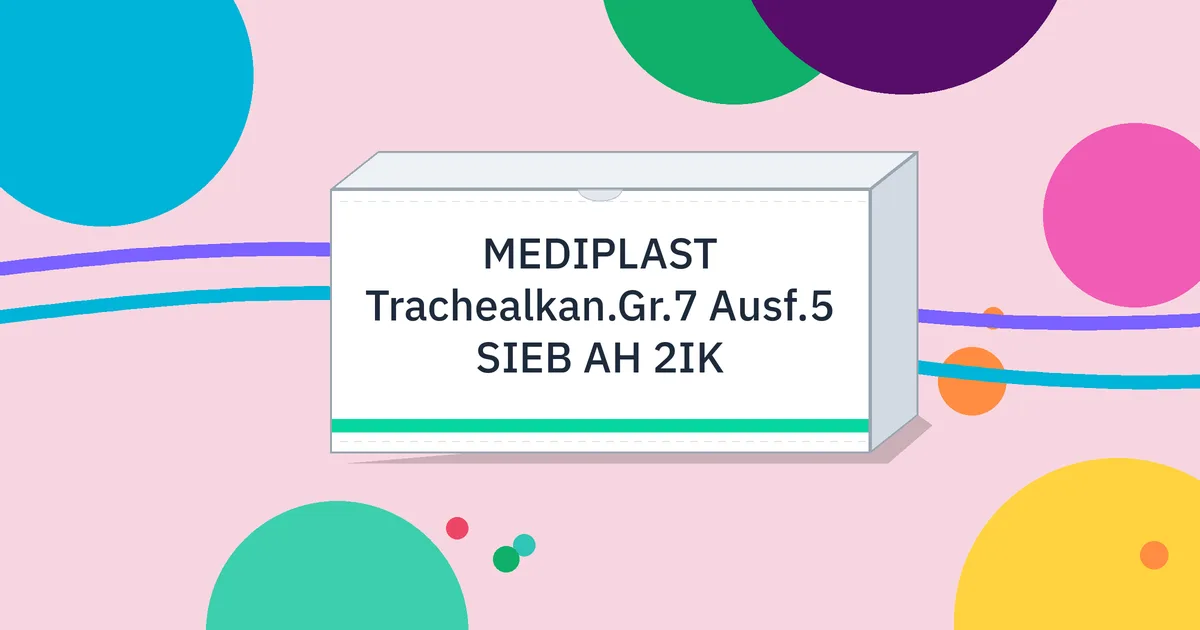 Symbolbild: Packung mit der Aufschrift MEDIPLAST Trachealkan.Gr.7 Ausf.5 SIEB AH 2IK (PZN 04526727) – Verfügbarkeit und Bezug in Apotheken in Frankfurt am Main