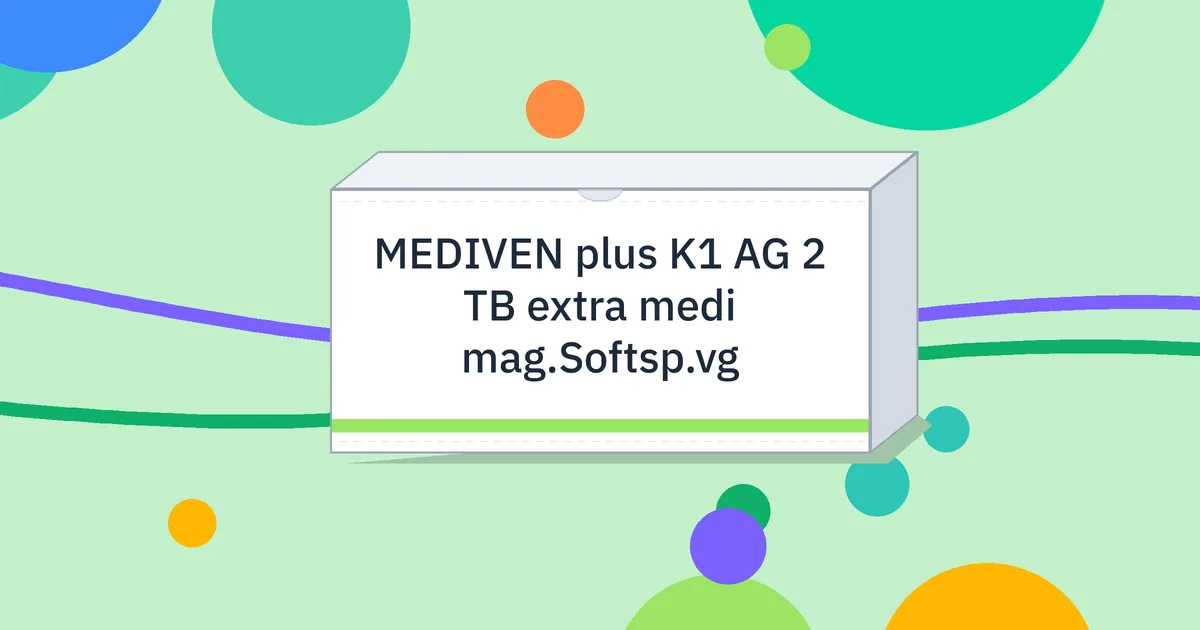 Symbolbild: Packung mit der Aufschrift MEDIVEN plus K1 AG 2 TB extra medi mag.Softsp.vg (PZN 15063006) – Verfügbarkeit und Bezug in Apotheken in Frankfurt am Main
