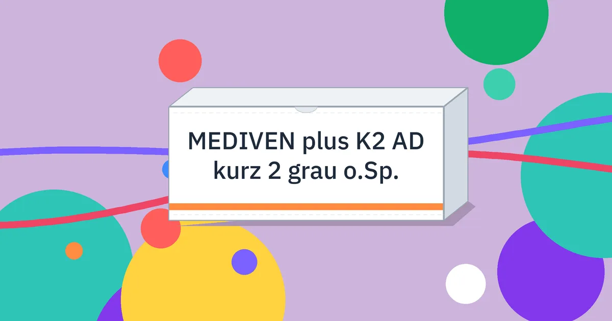 Symbolbild: Packung mit der Aufschrift MEDIVEN plus K2 AD kurz 2 grau o.Sp. (PZN 18946781) – Verfügbarkeit und Bezug in Apotheken in Frankfurt am Main