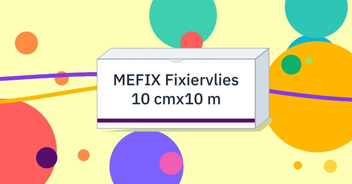 Symbolbild: Packung mit der Aufschrift MEFIX Fixiervlies 10 cmx10 m (PZN 08802199) – Verfügbarkeit und Bezug in Apotheken in Frankfurt am Main