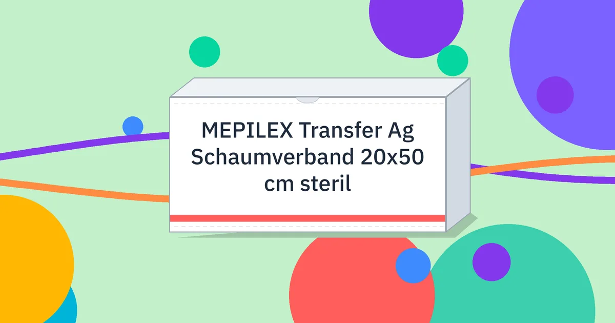 Symbolbild: Packung mit der Aufschrift MEPILEX Transfer Ag Schaumverband 20x50 cm steril (PZN 11148148) – Verfügbarkeit und Bezug in Apotheken in Frankfurt am Main