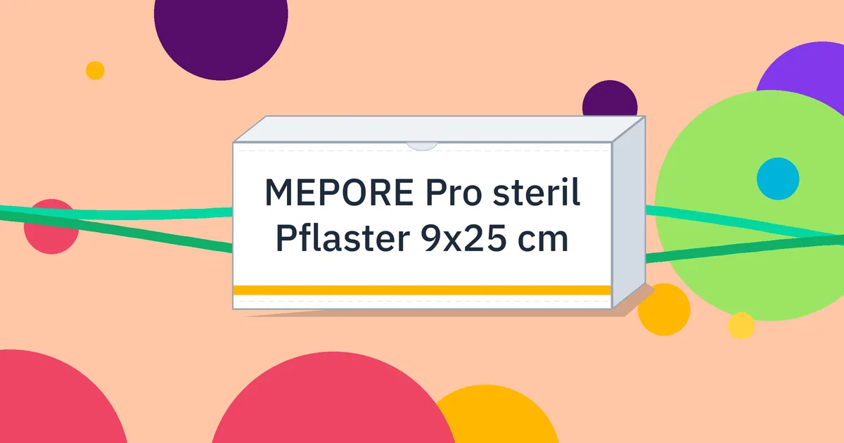 Symbolbild: Packung mit der Aufschrift MEPORE Pro steril Pflaster 9x25 cm (PZN 10264496) – Verfügbarkeit und Bezug in Apotheken in Frankfurt am Main