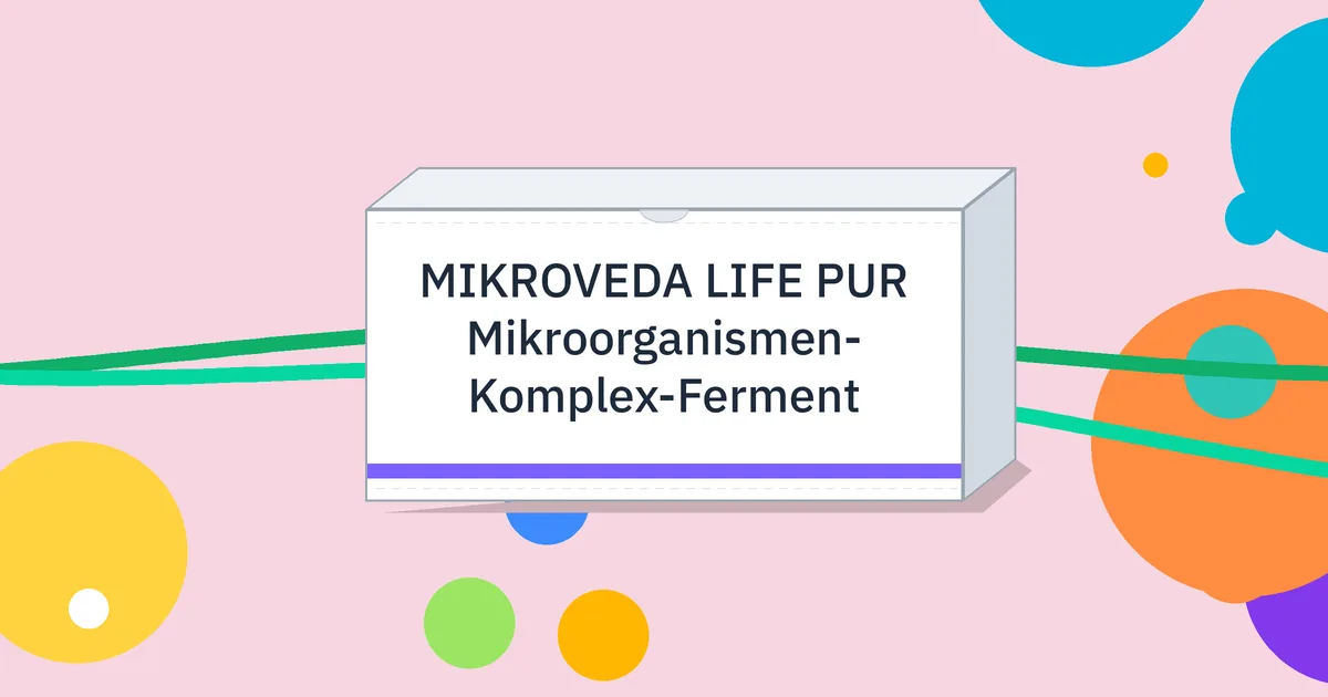 Symbolbild: Packung mit der Aufschrift MIKROVEDA LIFE PUR Mikroorganismen-Komplex-Ferment (PZN 17541088) – Verfügbarkeit und Bezug in Apotheken in Frankfurt am Main