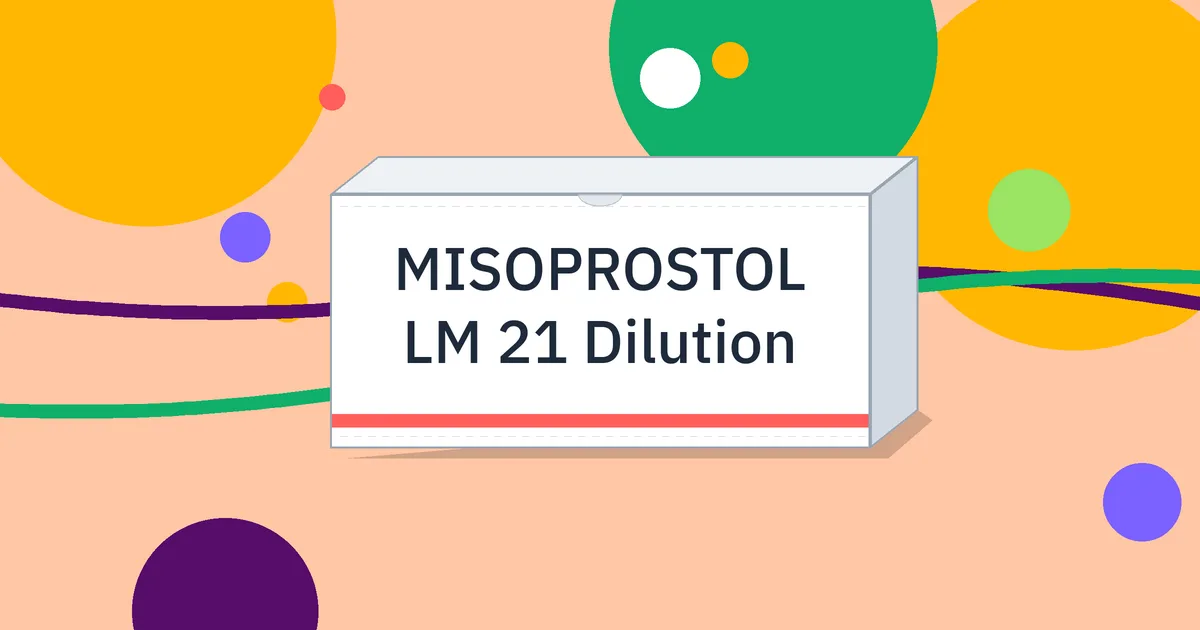 Symbolbild: Packung mit der Aufschrift MISOPROSTOL LM 21 Dilution (PZN 12956755) – Verfügbarkeit und Bezug in Apotheken in Frankfurt am Main
