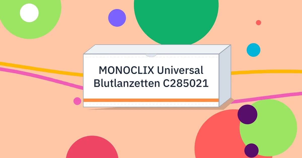 Symbolbild: Packung mit der Aufschrift MONOCLIX Universal Blutlanzetten C285021 (PZN 10837561) – Verfügbarkeit und Bezug in Apotheken in Frankfurt am Main