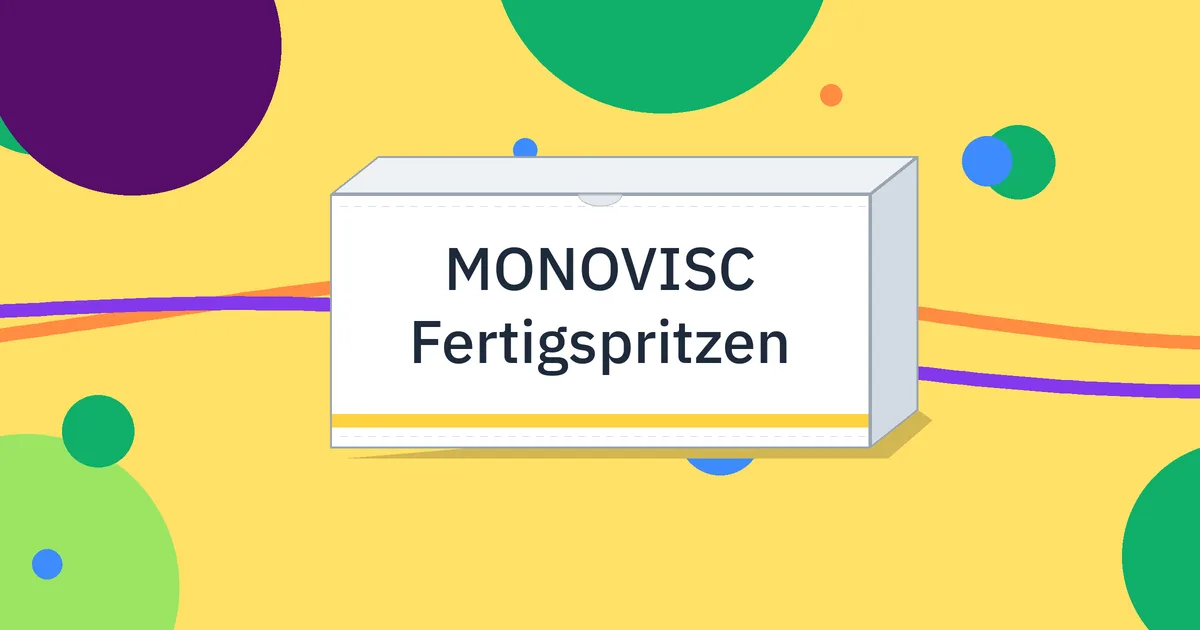 Symbolbild: Packung mit der Aufschrift MONOVISC Fertigspritzen (PZN 20775737) – Verfügbarkeit und Bezug in Apotheken in Frankfurt am Main