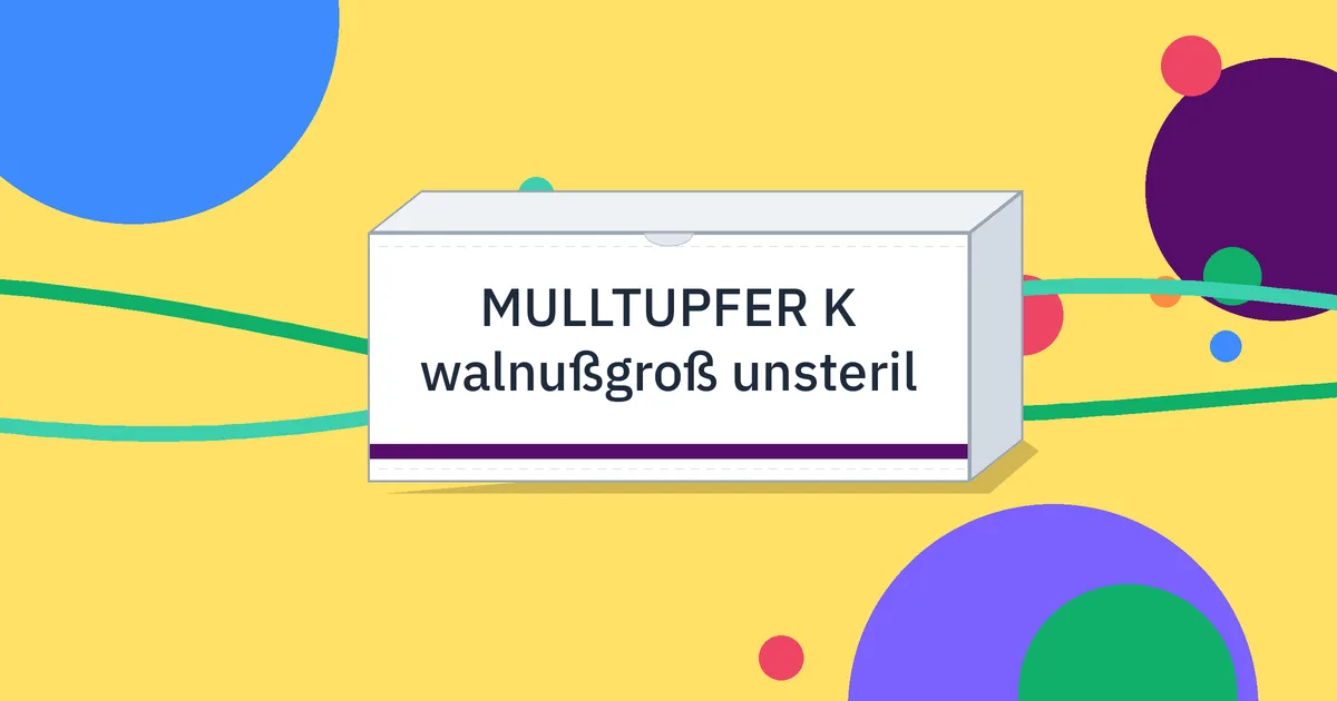 Symbolbild: Packung mit der Aufschrift MULLTUPFER K walnußgroß unsteril (PZN 07718137) – Verfügbarkeit und Bezug in Apotheken in Frankfurt am Main