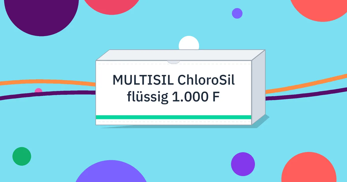 Symbolbild: Packung mit der Aufschrift MULTISIL ChloroSil flüssig 1.000 F (PZN 15396819) – Verfügbarkeit und Bezug in Apotheken in Frankfurt am Main
