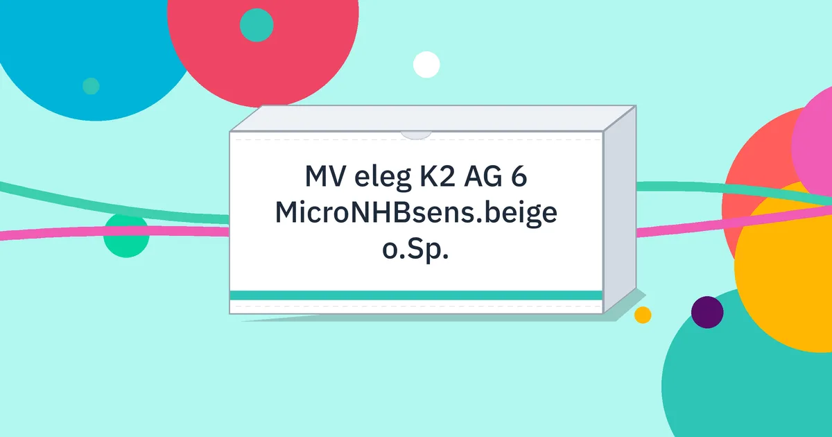 Symbolbild: Packung mit der Aufschrift MV eleg K2 AG 6 MicroNHBsens.beige o.Sp. (PZN 15724318) – Verfügbarkeit und Bezug in Apotheken in Frankfurt am Main