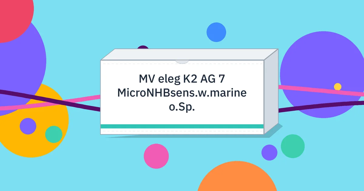 Symbolbild: Packung mit der Aufschrift MV eleg K2 AG 7 MicroNHBsens.w.marine o.Sp. (PZN 15725861) – Verfügbarkeit und Bezug in Apotheken in Frankfurt am Main