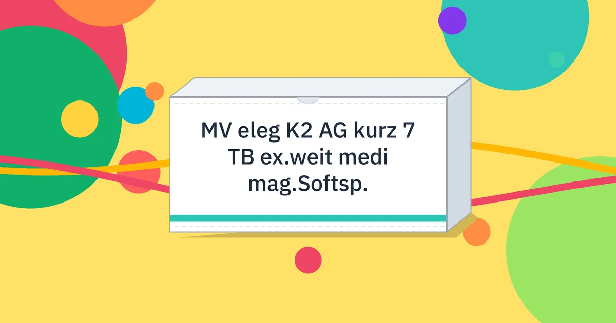 Symbolbild: Packung mit der Aufschrift MV eleg K2 AG kurz 7 TB ex.weit medi mag.Softsp. (PZN 14637646) – Verfügbarkeit und Bezug in Apotheken in Frankfurt am Main