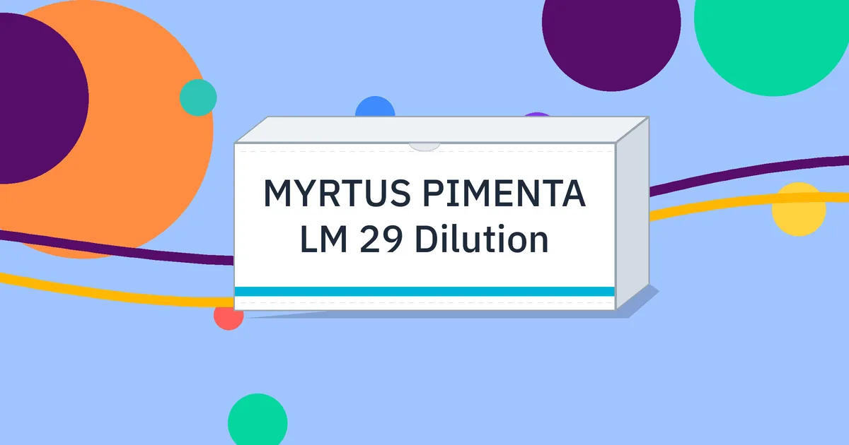 Symbolbild: Packung mit der Aufschrift MYRTUS PIMENTA LM 29 Dilution (PZN 13614666) – Verfügbarkeit und Bezug in Apotheken in Frankfurt am Main