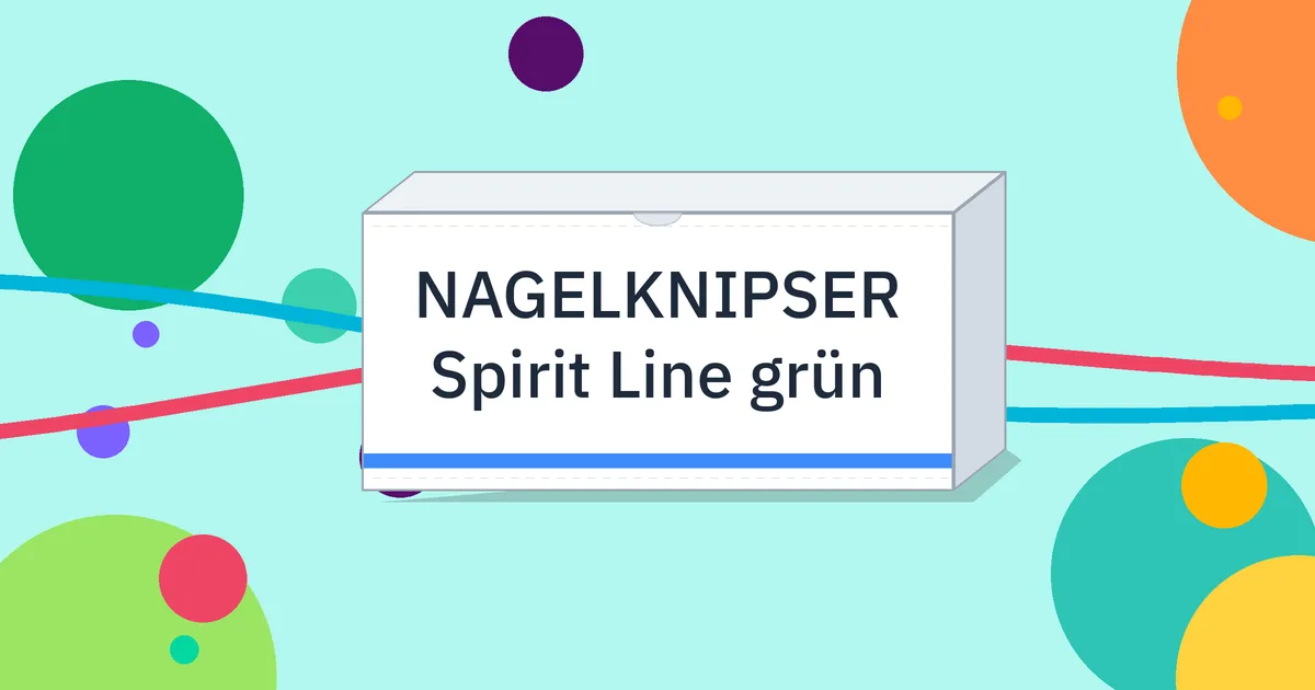 Symbolbild: Packung mit der Aufschrift NAGELKNIPSER Spirit Line grün (PZN 01504808) – Verfügbarkeit und Bezug in Apotheken in Frankfurt am Main
