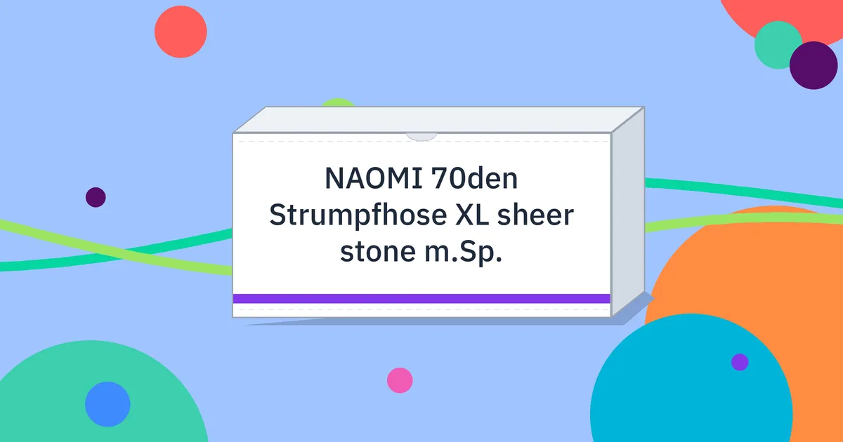 Symbolbild: Packung mit der Aufschrift NAOMI 70den Strumpfhose XL sheer stone m.Sp. (PZN 16179952) – Verfügbarkeit und Bezug in Apotheken in Frankfurt am Main