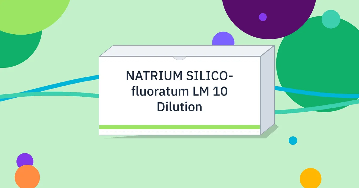 Symbolbild: Packung mit der Aufschrift NATRIUM SILICO-fluoratum LM 10 Dilution (PZN 13617239) – Verfügbarkeit und Bezug in Apotheken in Frankfurt am Main