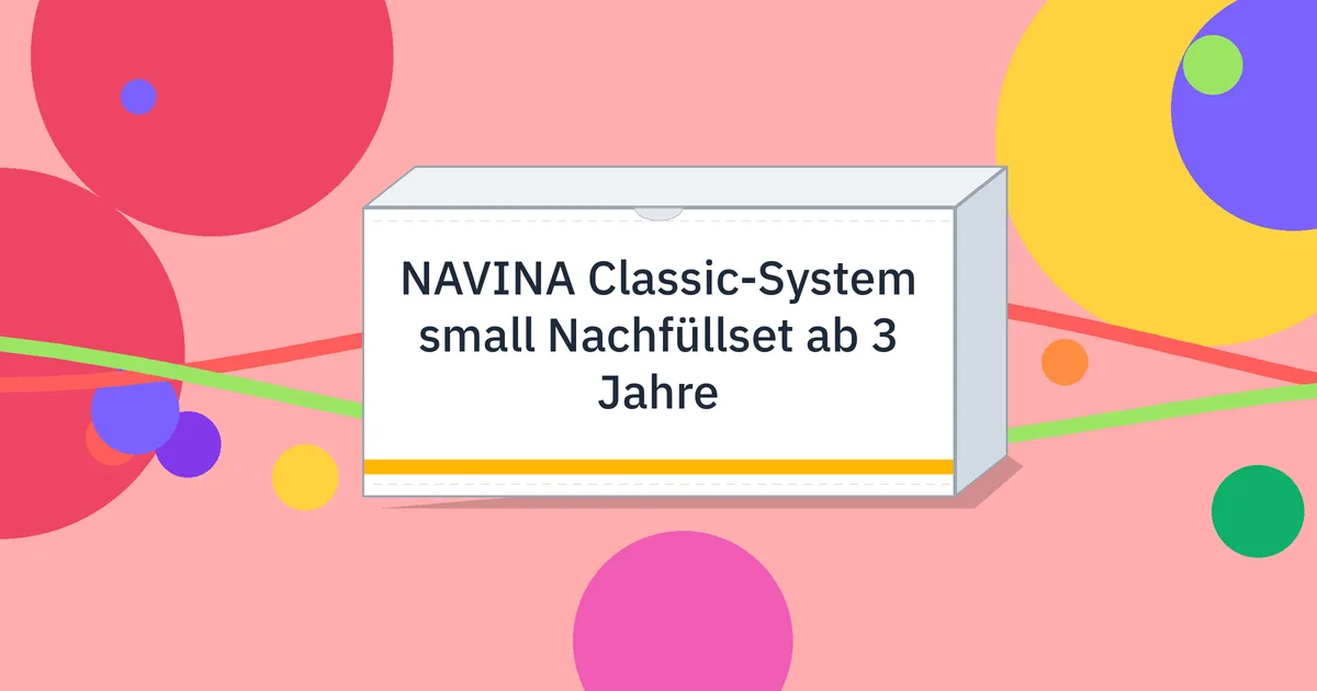 Symbolbild: Packung mit der Aufschrift NAVINA Classic-System small Nachfüllset ab 3 Jahre (PZN 14261508) – Verfügbarkeit und Bezug in Apotheken in Frankfurt am Main