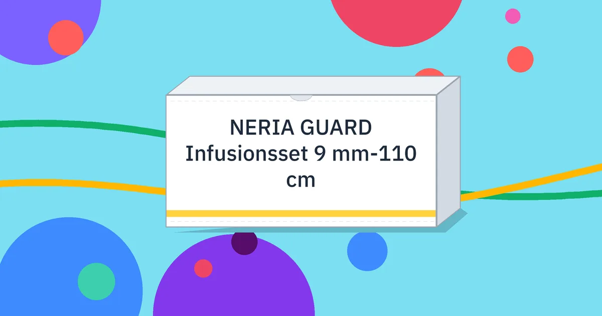 Symbolbild: Packung mit der Aufschrift NERIA GUARD Infusionsset 9 mm-110 cm (PZN 16122774) – Verfügbarkeit und Bezug in Apotheken in Frankfurt am Main
