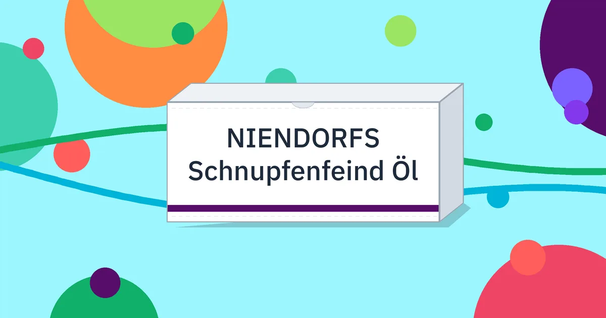 Symbolbild: Packung mit der Aufschrift NIENDORFS Schnupfenfeind Öl (PZN 06198724) – Verfügbarkeit und Bezug in Apotheken in Frankfurt am Main