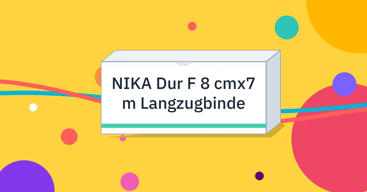 Symbolbild: Packung mit der Aufschrift NIKA Dur F 8 cmx7 m Langzugbinde (PZN 18171481) – Verfügbarkeit und Bezug in Apotheken in Frankfurt am Main