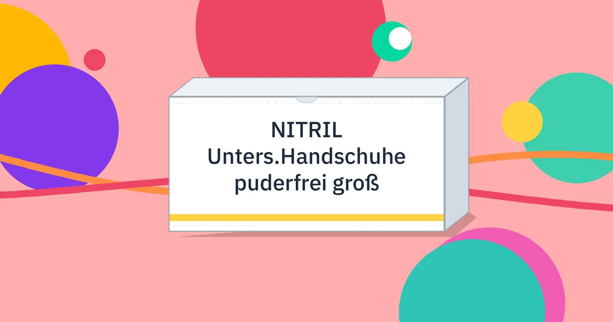 Symbolbild: Packung mit der Aufschrift NITRIL Unters.Handschuhe puderfrei groß (PZN 01440652) – Verfügbarkeit und Bezug in Apotheken in Frankfurt am Main