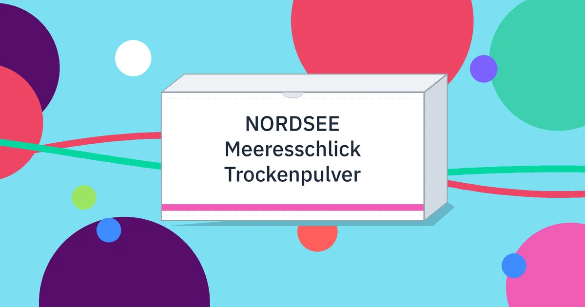 Symbolbild: Packung mit der Aufschrift NORDSEE Meeresschlick Trockenpulver (PZN 13511587) – Verfügbarkeit und Bezug in Apotheken in Frankfurt am Main