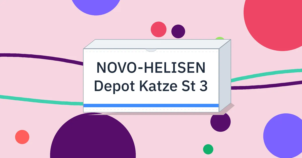 Symbolbild: Packung mit der Aufschrift NOVO-HELISEN Depot Katze St 3 (PZN 15741788) – Verfügbarkeit und Bezug in Apotheken in Frankfurt am Main