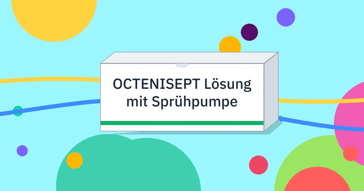 Symbolbild: Packung mit der Aufschrift OCTENISEPT Lösung mit Sprühpumpe (PZN 04830483) – Verfügbarkeit und Bezug in Apotheken in Frankfurt am Main