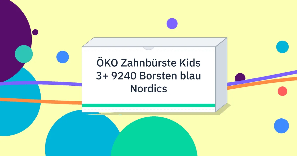 Symbolbild: Packung mit der Aufschrift ÖKO Zahnbürste Kids 3+ 9240 Borsten blau Nordics (PZN 19513251) – Verfügbarkeit und Bezug in Apotheken in Frankfurt am Main