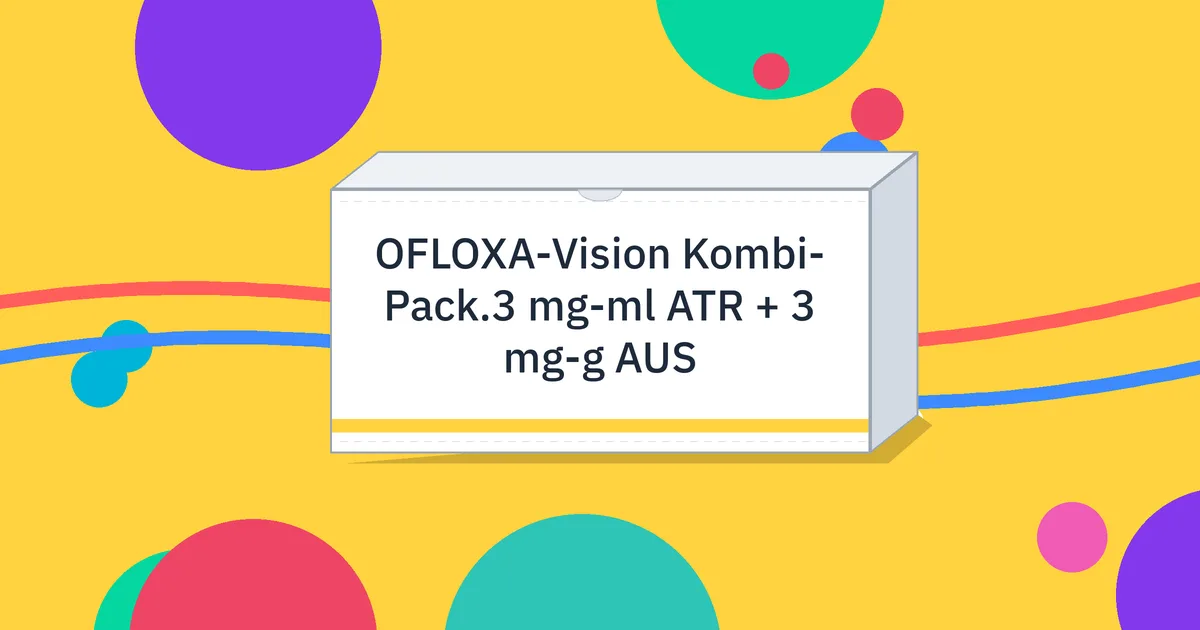 Symbolbild: Packung mit der Aufschrift OFLOXA-Vision Kombi-Pack.3 mg-ml ATR + 3 mg-g AUS (PZN 16895938) – Verfügbarkeit und Bezug in Apotheken in Frankfurt am Main