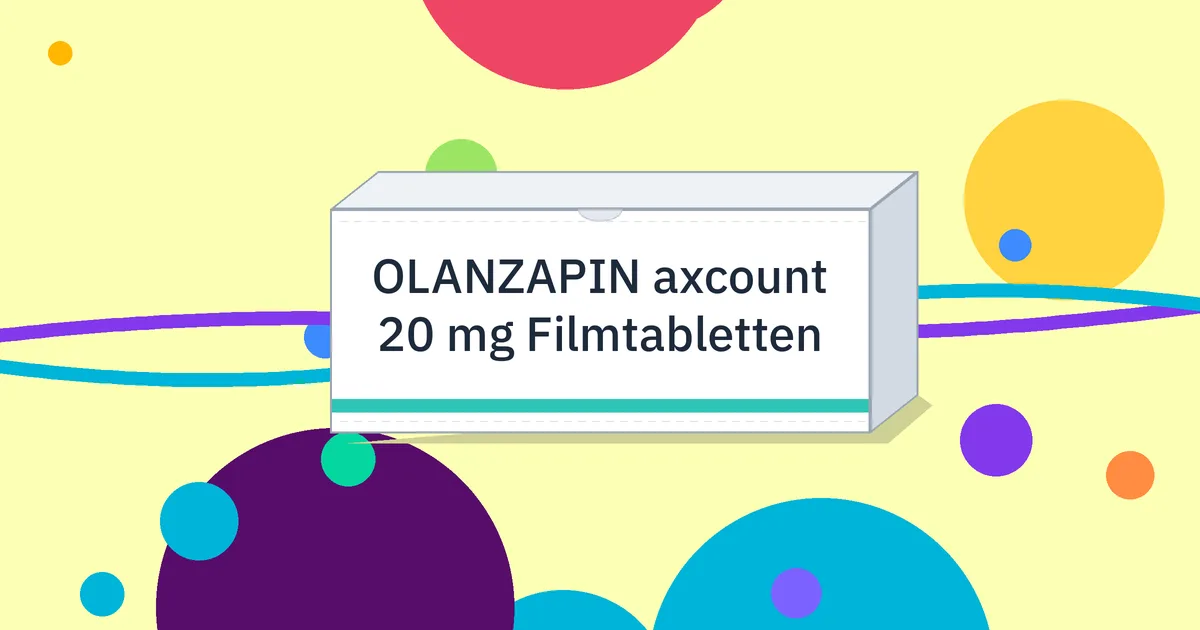 Symbolbild: Packung mit der Aufschrift OLANZAPIN axcount 20 mg Filmtabletten (PZN 10522159) – Verfügbarkeit und Bezug in Apotheken in Frankfurt am Main