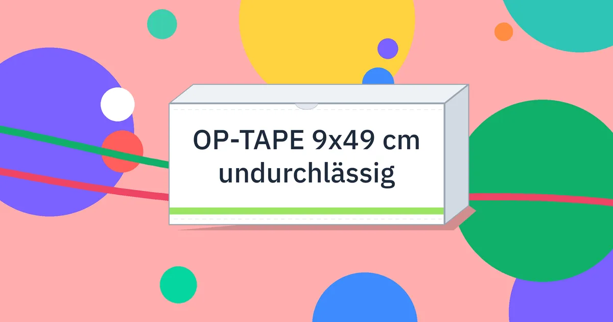 Symbolbild: Packung mit der Aufschrift OP-TAPE 9x49 cm undurchlässig (PZN 06137763) – Verfügbarkeit und Bezug in Apotheken in Frankfurt am Main