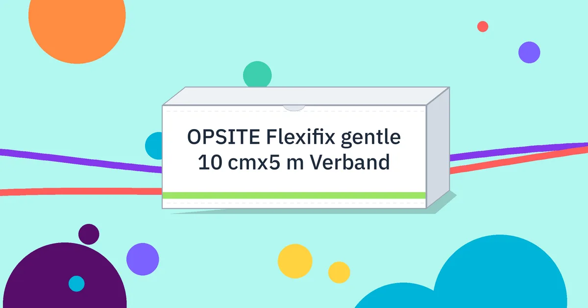 Symbolbild: Packung mit der Aufschrift OPSITE Flexifix gentle 10 cmx5 m Verband (PZN 16359588) – Verfügbarkeit und Bezug in Apotheken in Frankfurt am Main