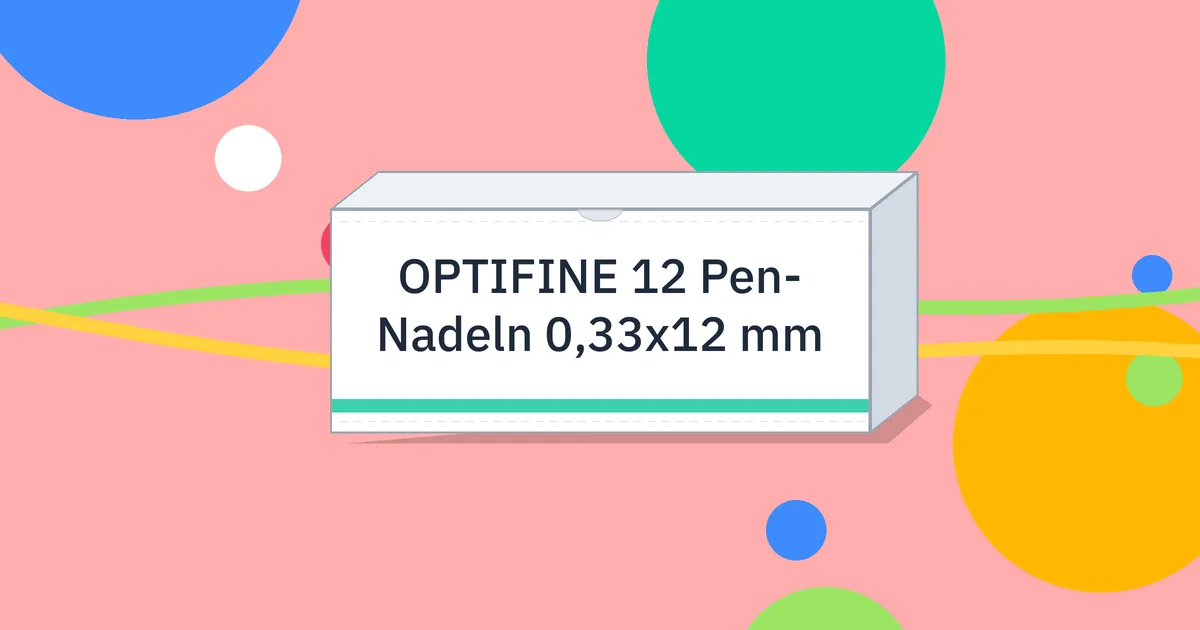 Symbolbild: Packung mit der Aufschrift OPTIFINE 12 Pen-Nadeln 0,33x12 mm (PZN 13502944) – Verfügbarkeit und Bezug in Apotheken in Frankfurt am Main