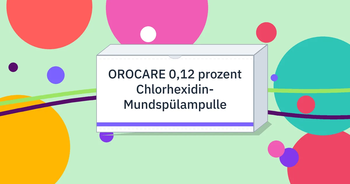 Symbolbild: Packung mit der Aufschrift OROCARE 0,12 prozent Chlorhexidin-Mundspülampulle (PZN 17432287) – Verfügbarkeit und Bezug in Apotheken in Frankfurt am Main