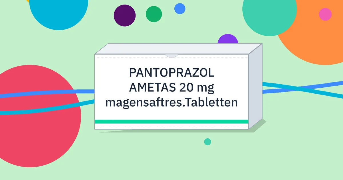 Symbolbild: Packung mit der Aufschrift PANTOPRAZOL AMETAS 20 mg magensaftres.Tabletten (PZN 18603058) – Verfügbarkeit und Bezug in Apotheken in Frankfurt am Main