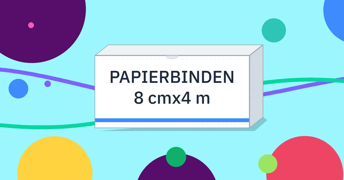 Symbolbild: Packung mit der Aufschrift PAPIERBINDEN 8 cmx4 m (PZN 07096931) – Verfügbarkeit und Bezug in Apotheken in Frankfurt am Main
