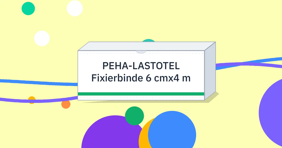 Symbolbild: Packung mit der Aufschrift PEHA-LASTOTEL Fixierbinde 6 cmx4 m (PZN 19787988) – Verfügbarkeit und Bezug in Apotheken in Frankfurt am Main