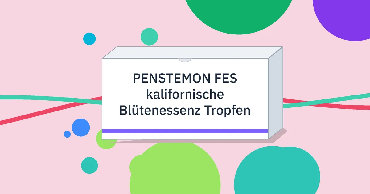 Symbolbild: Packung mit der Aufschrift PENSTEMON FES kalifornische Blütenessenz Tropfen (PZN 09173699) – Verfügbarkeit und Bezug in Apotheken in Frankfurt am Main