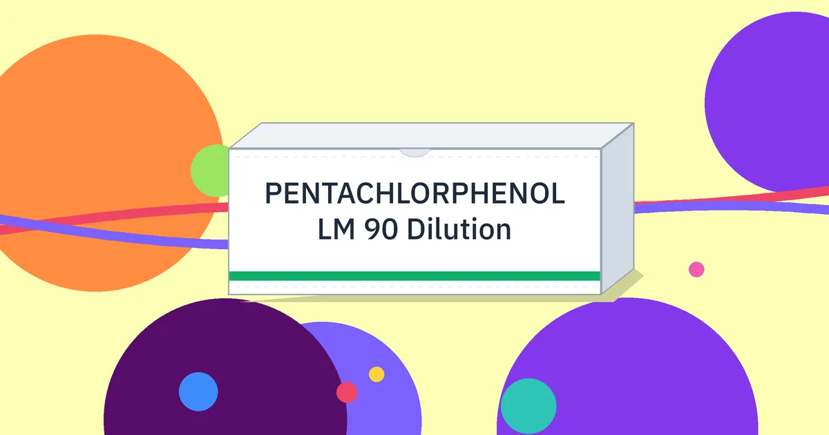 Symbolbild: Packung mit der Aufschrift PENTACHLORPHENOL LM 90 Dilution (PZN 13634456) – Verfügbarkeit und Bezug in Apotheken in Frankfurt am Main