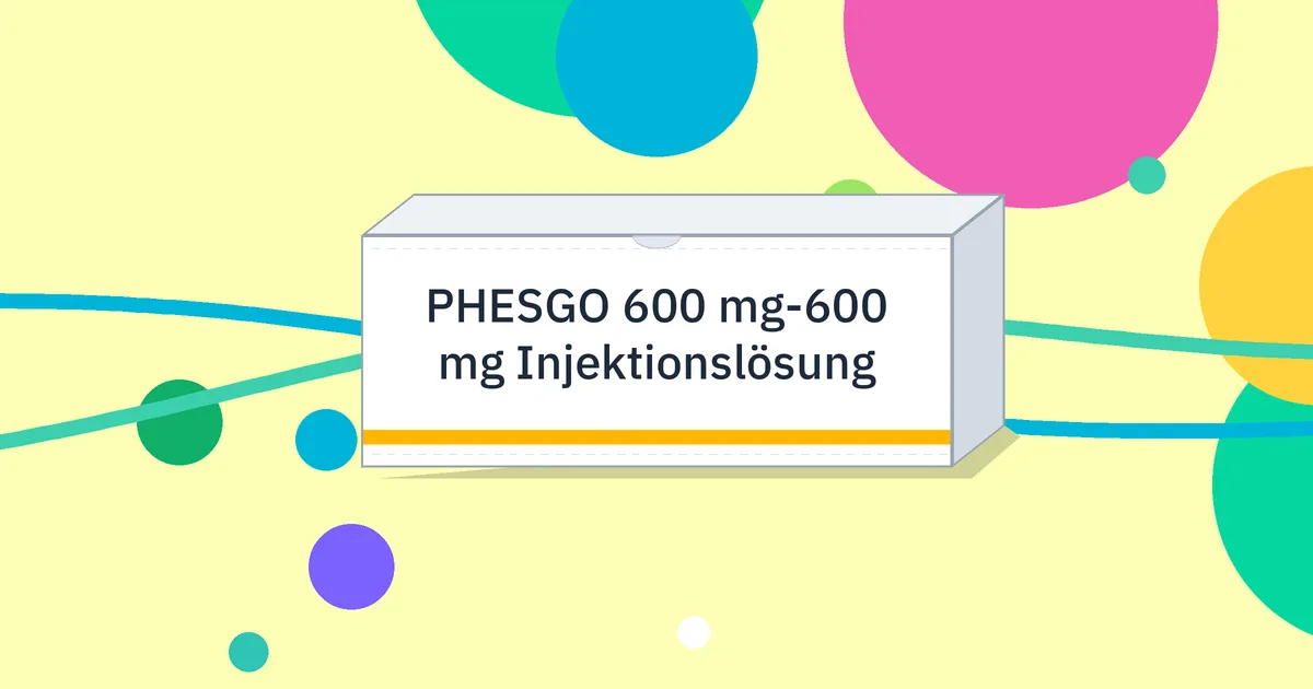Symbolbild: Packung mit der Aufschrift PHESGO 600 mg-600 mg Injektionslösung (PZN 19236521) – Verfügbarkeit und Bezug in Apotheken in Frankfurt am Main