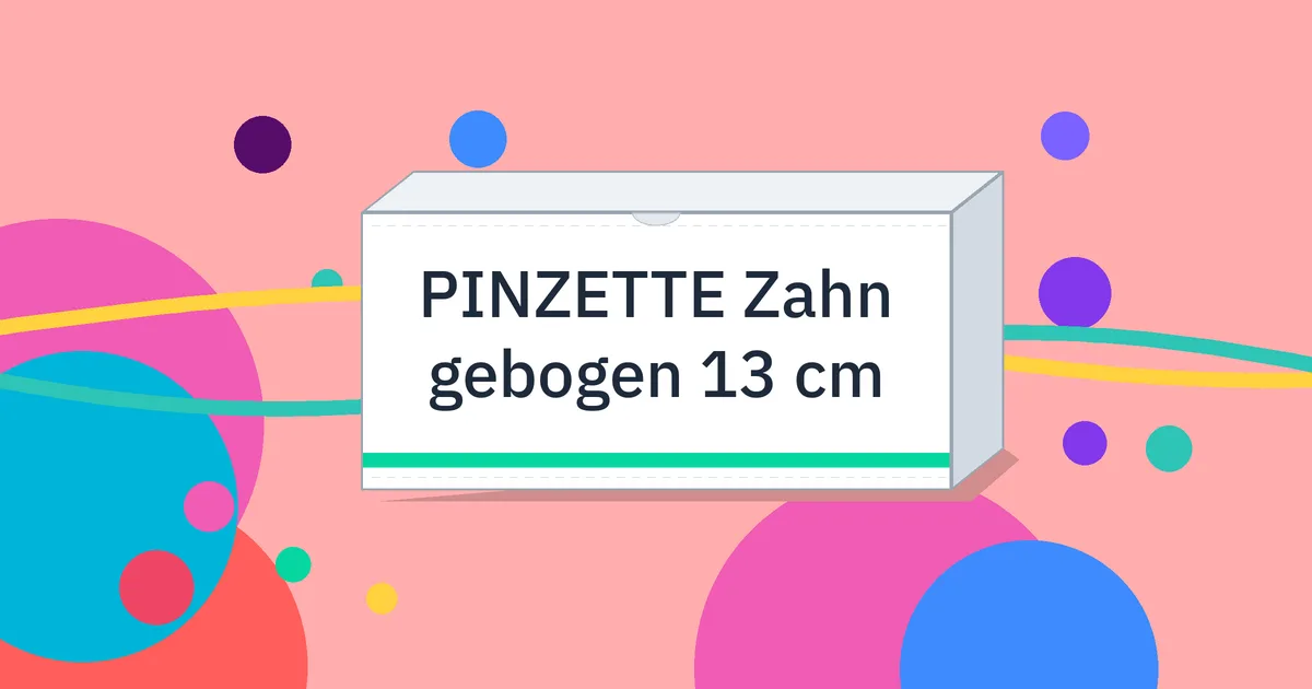 Symbolbild: Packung mit der Aufschrift PINZETTE Zahn gebogen 13 cm (PZN 00758435) – Verfügbarkeit und Bezug in Apotheken in Frankfurt am Main