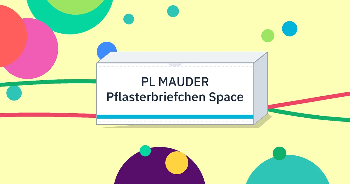 Symbolbild: Packung mit der Aufschrift PL MAUDER Pflasterbriefchen Space (PZN 19435338) – Verfügbarkeit und Bezug in Apotheken in Frankfurt am Main
